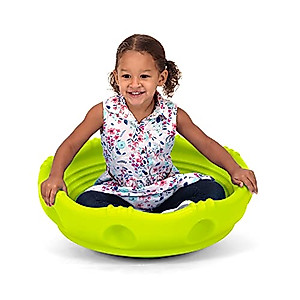 Simplay3 Two Sided Rock Around Wobble Disk and Climbing Dome for Toddlers and Kids - Rocking and Climbing - Indoor/Outdoor - Green, Made in USA