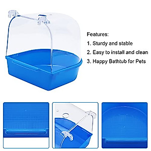 Bird Bath Shower Box Hanging Parrot Bathtub Bowl Cage with Hooks Birdcage Cage Accessory Bathing Tub Suitable for Small Animal Parakeet Canary Budgies Parrot (Random Color) (one-Piece) …