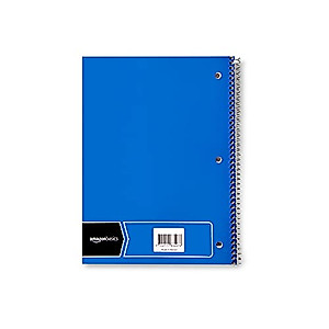 Amazon Basics College Ruled Wirebound Spiral Notebook, 70-Sheet - 5-Pack, Assorted Solid Colors