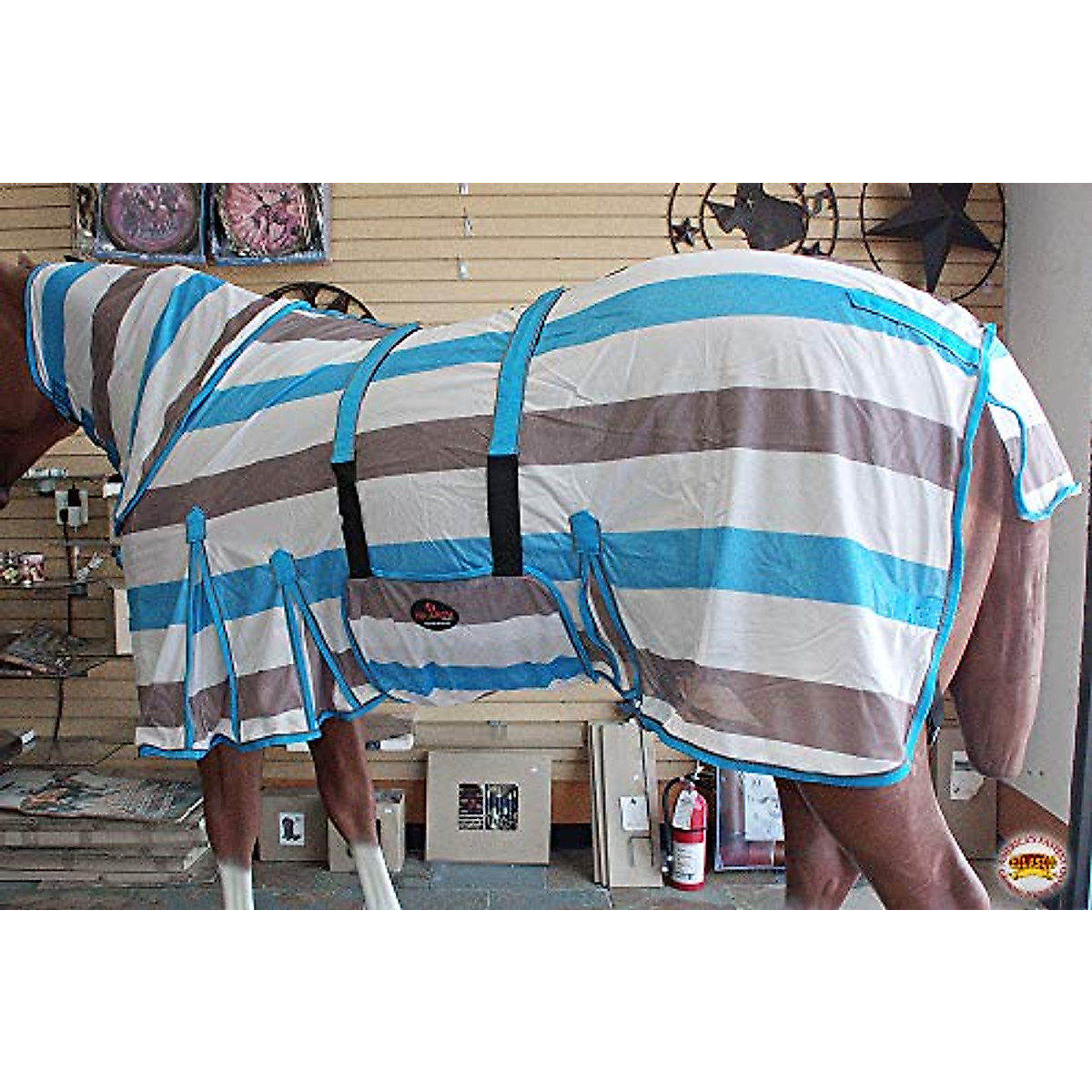 HILASON 75 Inches Horse Fly Sheet Ultra Violet Rays Protect Mesh Bug Mosquito Summer Spring | Fly Sheet | Horse Turnout Sheet | Fly Sheet for Horses | Bug and Mosquito Protection | Fly Sheet for Horse