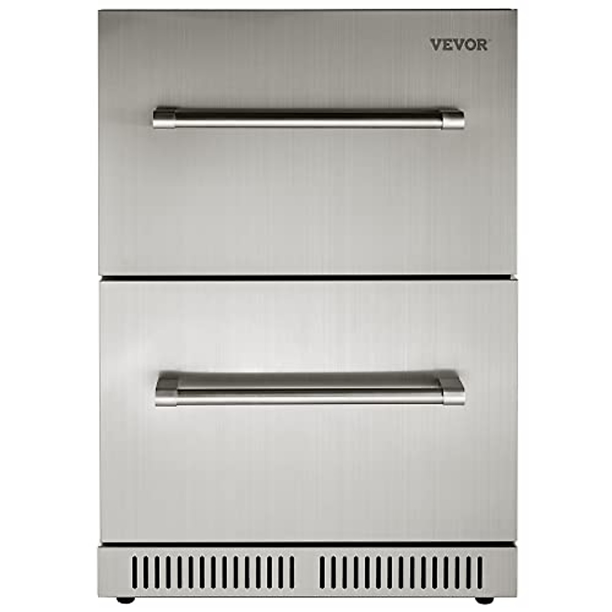 vevor 24" Undercounter Built-in Refrigerator, 5.12 Cu.ft. Double Drawer Indoor/Outdoor Beverage Fridge with Embraco compressor,32-50°F Cooling Range, Ventilated Cooling for Home and Commercial Use