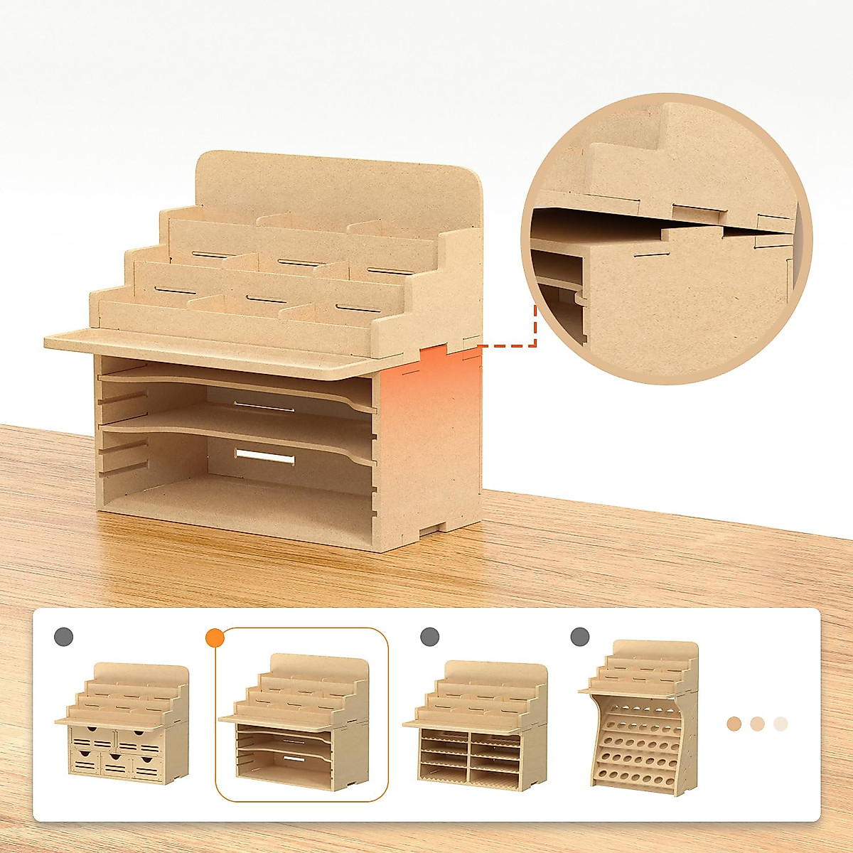 Bucasso Plastic Model Baking Rack, 4 Tier Paint Ink Bottle Paint Tool Storage Kit, MDF Material Model Tool Organizer, Craft Supplies Storage Rack for Tamiya/Gouda Paint and Miniature Model Tools, GK3