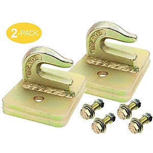 Robbor Grab Hook 5/16 in Bolt-on Grab Hook Grade 70 Forged Steel Tow Hook Work Well for Tractor Bucket, RV, UTV,Truck with Backer Plate and Hardware -2 PK