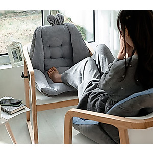 JOSON VelveJOSON Velvet Cushion, Cute Office Chair Cushion, 17.8-inch Lazy Sofa, Bedroom Office Chair, car seat Plush Comfort Cushion (Gray)