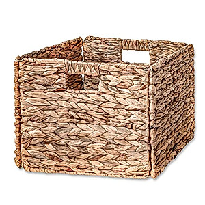12.7" Foldable Hyacinth Storage Basket with Iron Wire Frame by Trademark Innovations