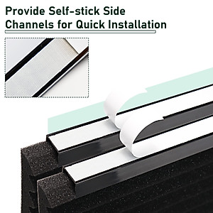 Flehomo Window Air Conditioner Insulation Foam Panels, AC Side Panels Kit, 17in H x 9in W x 7/8in T, Pack of 2, Black