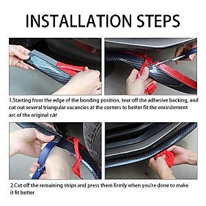 Car Front Bumper Lip Splitter, 2.5m/8.2ft Front Lip Spoiler, Self-Adhesive Waterproof Auto Side Skirt Protector Strip, Universal Exterior Soft Rubber Decoration Accessories for Cars (Black)