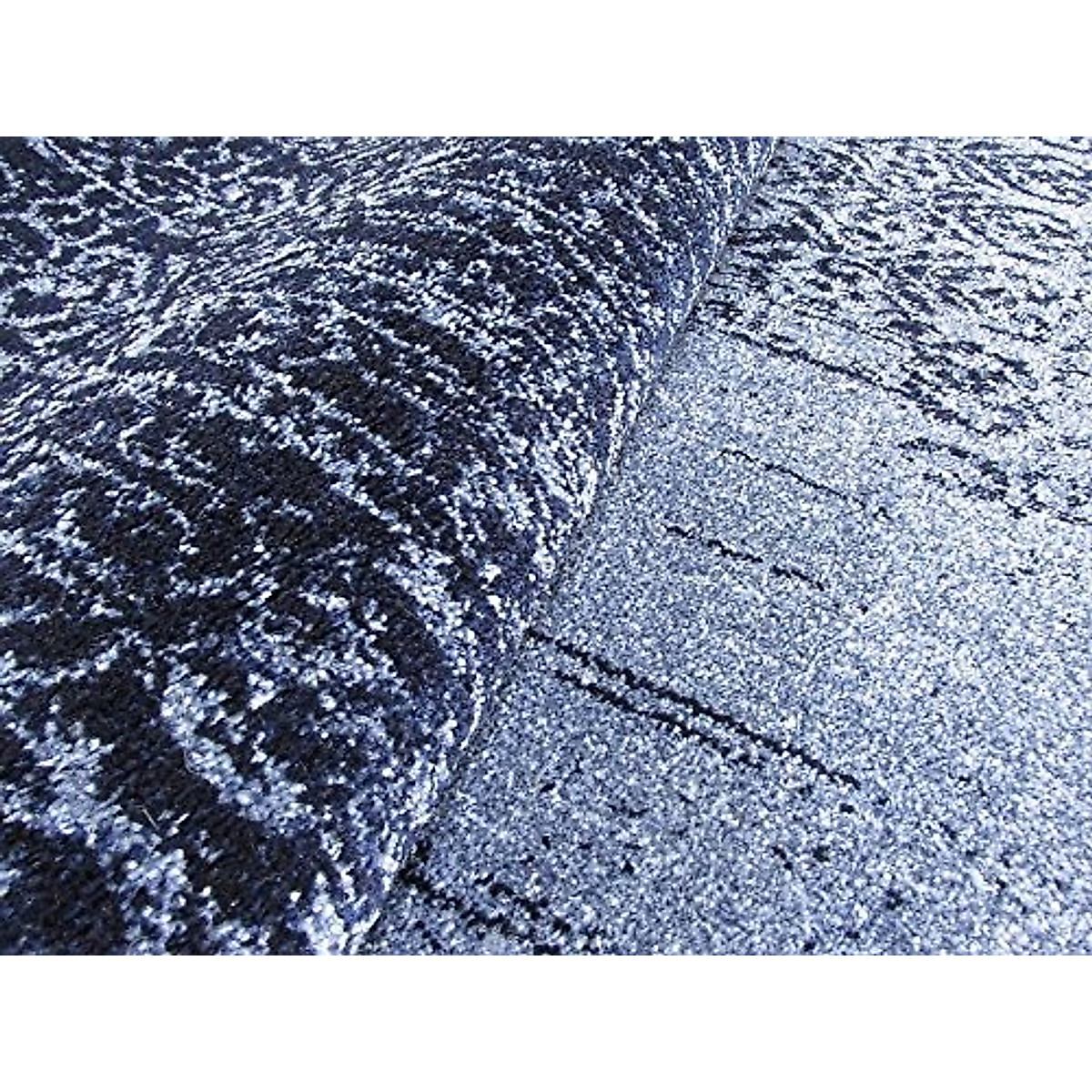 Unique Loom Del Mar Collection Area Rug-Transitional Inspired with Modern Contemporary Design, Rectangular 5' 1" x 8' 0", Blue/Navy Blue