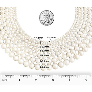 .925 Sterling Silver AAAA White Freshwater Cultured Pearl Silk-Knotted 18" Princess-Length Strand Necklace - Choice of Pearl Size (3.0-3.5mm)