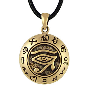 Moonlight Mysteries Bronze Egyptian Udjat Eye of Horus Ra Pendant Necklace