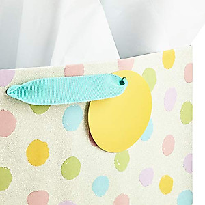 Hallmark 13" Large Baby Shower Gift Bags Assortment with Tissue Paper (Pack of 3, Cloud and Rainbow, Giraffe, Pastel Polka Dots)
