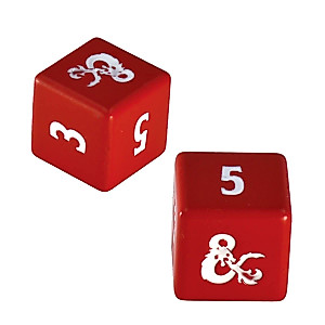Heavy Metal Red and White D6 Dice Set for Dungeons & Dragons - Great for RPG, DND, MTG as Gamer Dice or Board Gaming Dice