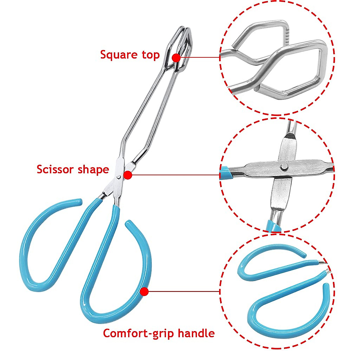 2 Pcs 10 Inch Scissor Food Tongs,Stainless Steel Kitchen Tongs Serving Tong with Comfort-Grip Handle for Cooking,Barbecue,Grilling,Heavy Duty Buffet Pliers