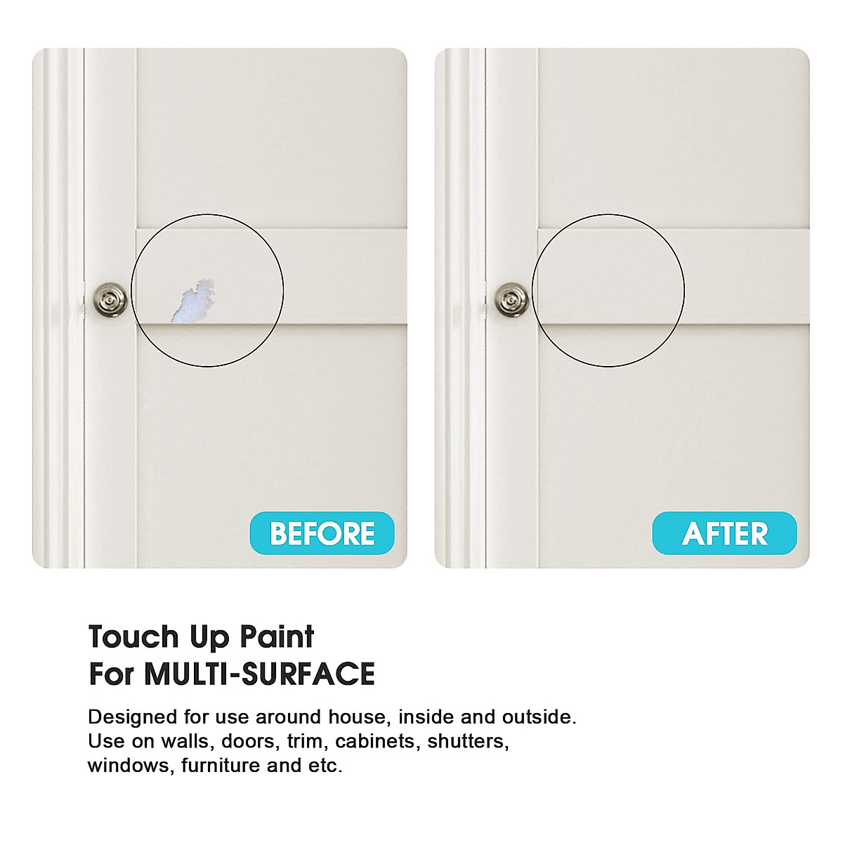 NADAMOO Beige Multi Surface Touch Up Paint, Interior and Exterior House Appliance Paint for Cabinet, Wall, Door, Furniture, Windows, Shutter and Trim