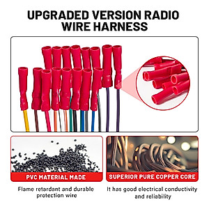 RED WOLF Stereo Wiring Harness W/Pre-Install Wire Connector Fit for 1986-1998 Ford F150, 1995-2001 Expedition, 1986-1997 Ranger, Lincoln/Mercury 1986-1994 Aftermarket Radio CD Player Installation