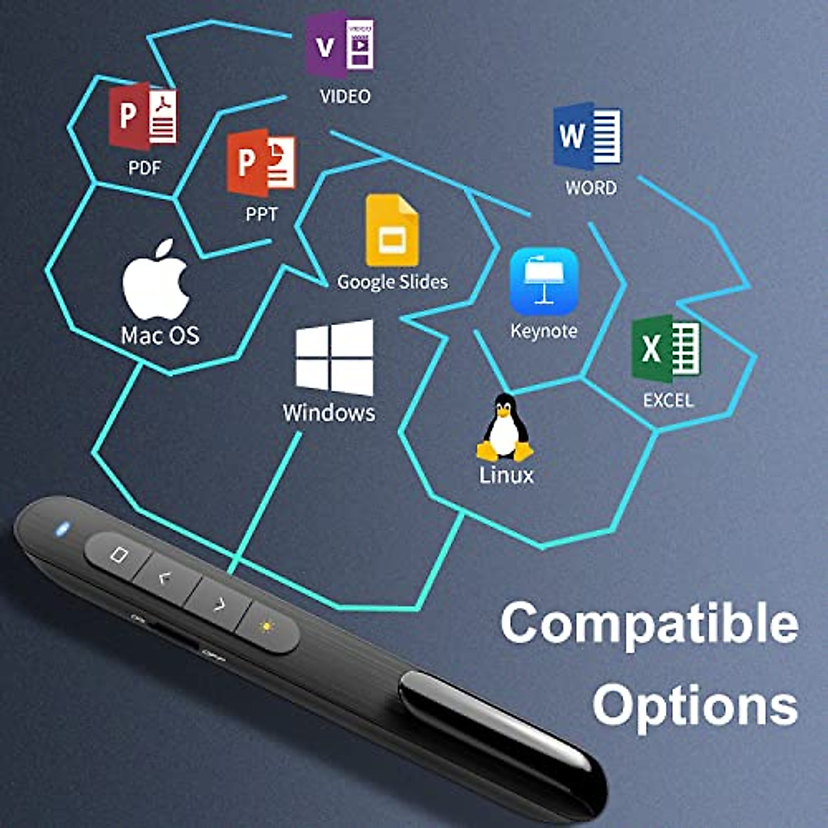 Clicker for Laptop Presentations with Wireless Presenter Remote, 328FT/100m Remote Range Powerpoint Presentation Clickers Wireless Presenter Remotes for PPT/Google Slide Advancer, Toys for Pet/Cats