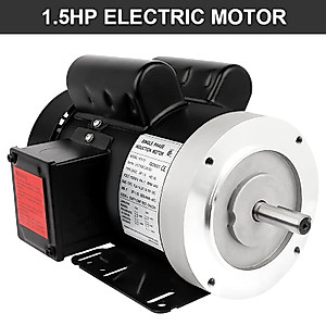 1.5HP Electric Motor General Purpose Motor Single Phase Motor 3450RPM 56C TEFC 115/230V Reversible 5/8" Shaft Diameter