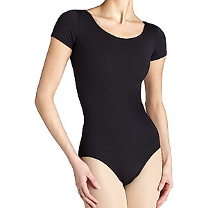 Capezio Women's Team Basic Short Sleeve Leotard,Black,Medium