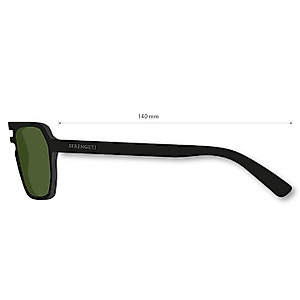 Serengeti Men's Bellemon Oval Sunglasses, Matte Black, Medium