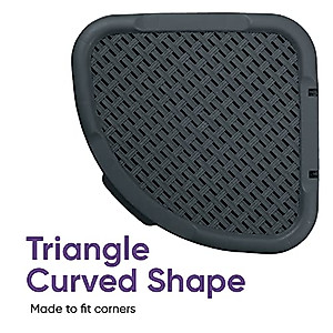 Plastic Corner Laundry Hamper with Lid, Curved Designed Laundry Basket, 2 Pack Triangle Grey Cloths Hamper Organizer with Cut-out Handles for Laundry Room Bedroom Bathroom, Wicker Design, 50 Liter