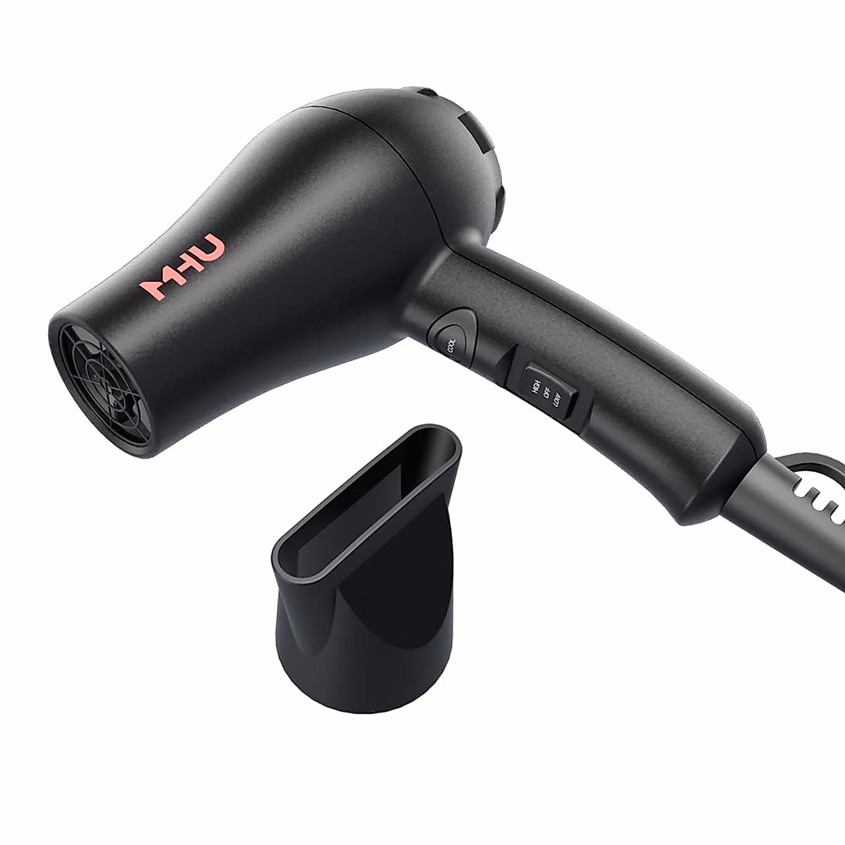 Mini Blow Dryer Ceramic Ionic 1000 Watts for Painting and Acrylic Pouring, Small Hair Dryer Compact and Lightweight for Kids and Travel, 2 Speed Settings and Cool Shot Plus Concentrator, Black