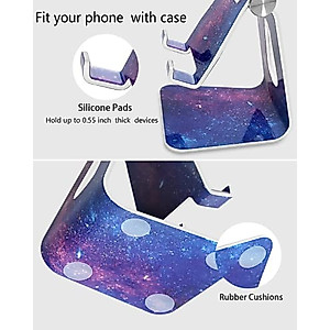 CreaDream Adjustable Cell Phone Stand, Marble Phone Stand, Cradle, Dock, Holder, Aluminum Desktop Stand Compatible with Phone 13 12 11 Pro Max Mini, Accessories Desk, All Mobile Phones - Nebula