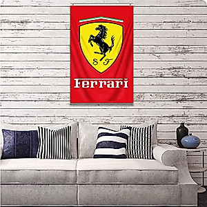 Kasflag Racing Flag Banner Vertical (3x5 Feet, Heavy Duty, Durable 150D Polyester) Brass Grommets Banner For Outdoor Room Man Cave/Garage