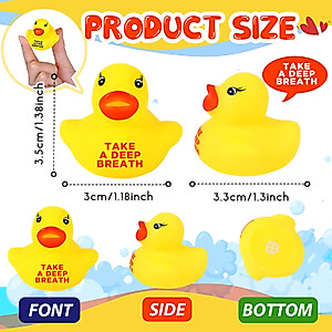 Lenwen Rubber Duck Bath Toy Inspirational Gift Motivational Rubber Ducks Thank You Gifts Inspirational Party Favors Baby Shower Decorations Birthday Party Favors(60 Pcs,1.3 Inch)