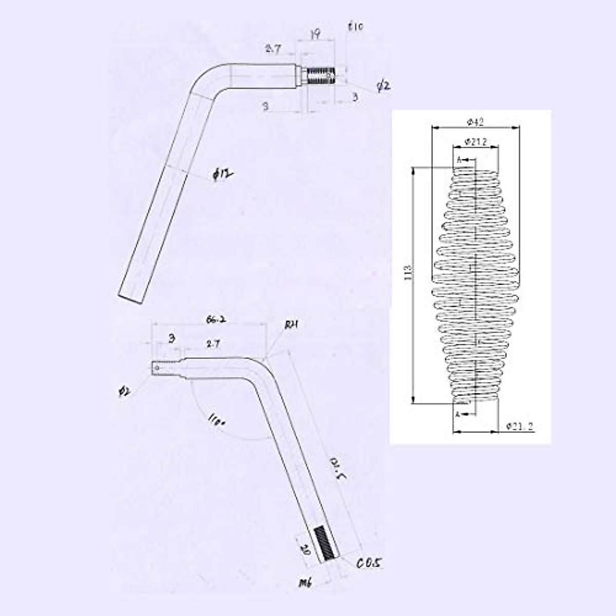 Gooyoou 5" Stainless Spring Handle with 1/2" Steel Rod for BBQ pits Trailers, Custom Metal Projects, Custom Built Grills, Smokers, Pits, Wood Stoves,cabinets