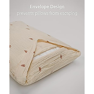 Blissful Diary Toddler Pillow with Muslin Cotton Pillowcase, 13x18 Kids Pillows for Sleeping and Traveling, Crib Pillow, Small Pillow for Kids, Toddler Bed Pillows (Rainbow)