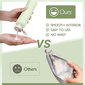 ASEVAT 13.5oz 4Pcs Green Plastic Refillable Travel Shampoo and Conditioner Bottles Plastic Refillable Travel Shampoo Bottles with Flip Cap Shampoo and Conditioner Dispenser