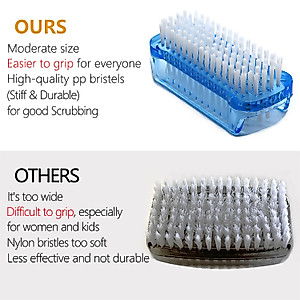 Nail Brush Two Sided Hand Fingernail Scrub Brushes Soft Stiff Bristles Scrubber Nails Toes Cleaning Brush for Men Women Kids 4 PCS