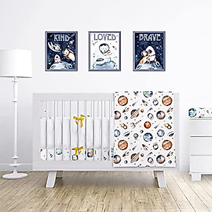 Jaxson's World Watercolor Outer Space Baby Blanket | 30x40 Inches | Minky Fleece