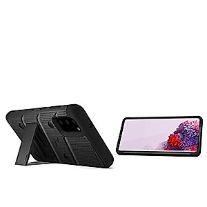 Zizo Bolt Series for Galaxy S20 Case with Kickstand Holster Lanyard - Black