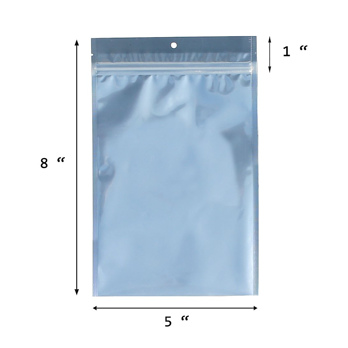 AwePackage Clear Silver Flat Pouch Bag for Home Made Jerky (50, 5x8"(1.5oz))