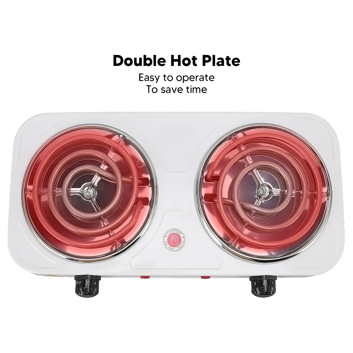 Electric Countertop Stove, 2000W Multifunctional 2 Portable Cooking Stove Electric Hot Plate Double for Home and Outdoor (110V)