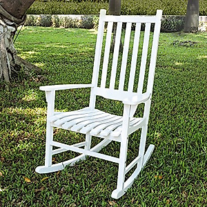 Merry Garden - White Porch Rocker/Rocking Chair Acacia Wood