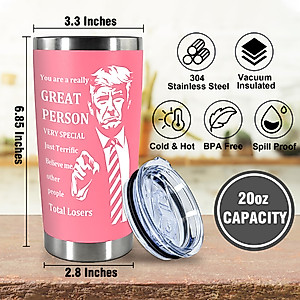 20oz Travel Coffee Mug, Sometimes You Forget You Are Awesome Coffee Tumbler, Thank You Gifts for Men Women, Inspirational Gifts, Stainless Steel Tumbler with Lid and Straw, 20 Oz Tumbler, Pink