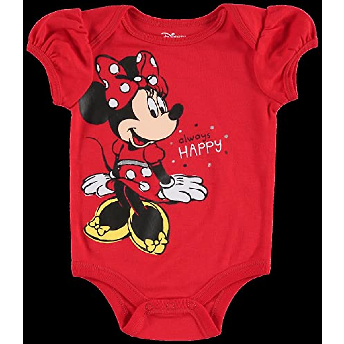 Disney Minnie Mouse Newborn Baby Girls 4 Piece Outfit Set: Bodysuit Pants Bib Hat Red 0-3 Months