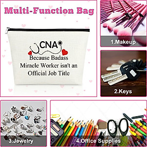 CNA Gift Certified Nursing Assistant Gifts Makeup Cosmetic Bag Gifts for CNA CNA Week Gifts Medical Graduation Appreciation Gift for Women Thank You Gift Retirement Birthday Gift Travel Makeup Pouch