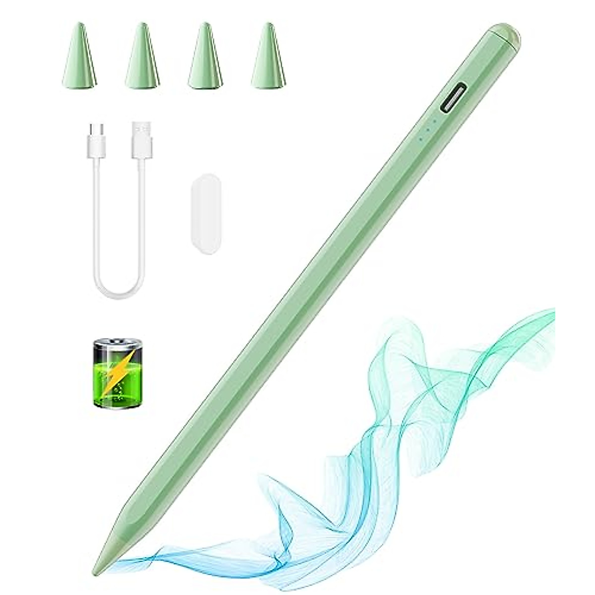 Apple Pencil for iPad Air 5/4/3rd, iPad Pro 11/12.9 Inch - Magnetic Stylus with Palm Rejection & Tilt Sensitivity, Green