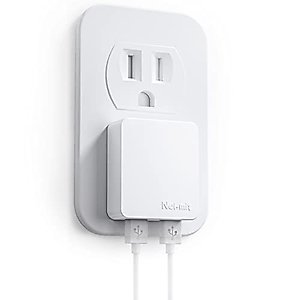 Nekmit Dual Port Ultra Thin Flat USB Wall Charger with Smart IC, White