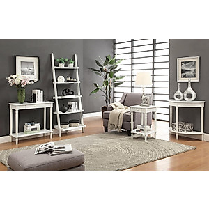 Convenience Concepts French Country Half-Round Entryway Table with Shelf, White