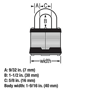 Master Lock 3KALF Outdoor Padlock with Key, 1 Pack,Silver