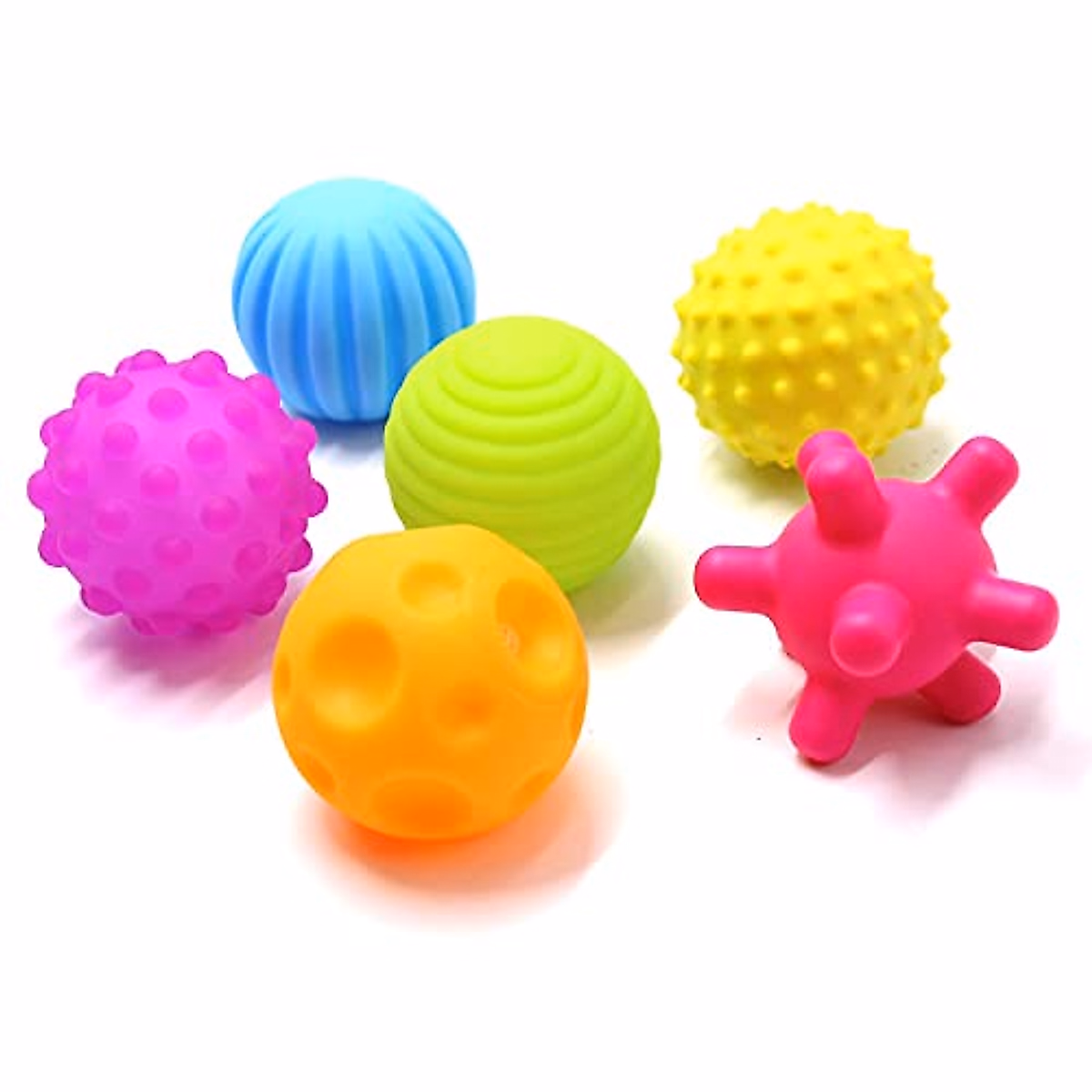 DOPHYRANIX Super Durable 6 Pack Sensory Balls for Kids,Massage Soft & Textured Balls Set Develop Kid's Tactile Senses Toys for Touch Hand Ball