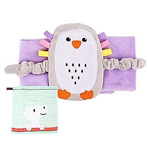 Superse Colic and Gas Relief for Newborns - Colic Calm Baby Heating Pad Belly Band for Upset Stomach and Baby Reflux - Warm Aroma Stomach Band for Fussy Infant Gas with Washcloth (Purple penguin)