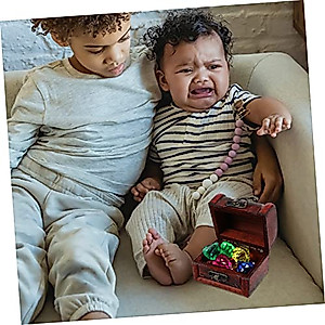 CANIGHT 1 Set Children's Jewel Toy Plastic Storage Box Toy Chest for Boys Pirate Accessories for Storage Bins Toys Jewelry Treasure Organizer Pirate Chest Toy Box Children's Gems Toys