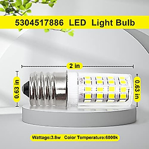 SigeIy 5304517886 Refrigerator Light Bulb Replacement Compatible with Frigidaire Electrolux Refrigerator Replace 5304498578 KEI D28a KEL2811 7297114000 7241552801 5304495326 (100V-265V 3.8W) White