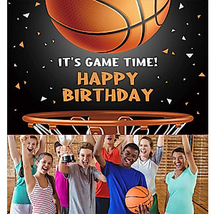 Basketball Happy Birthday Backdrop Decorations Basketball Happy Birthday Banner Basketball Birthday Photo Background for Home Indoor Outdoor Birthday Party Decorations Supplies 70.8 x 47.2 Inch