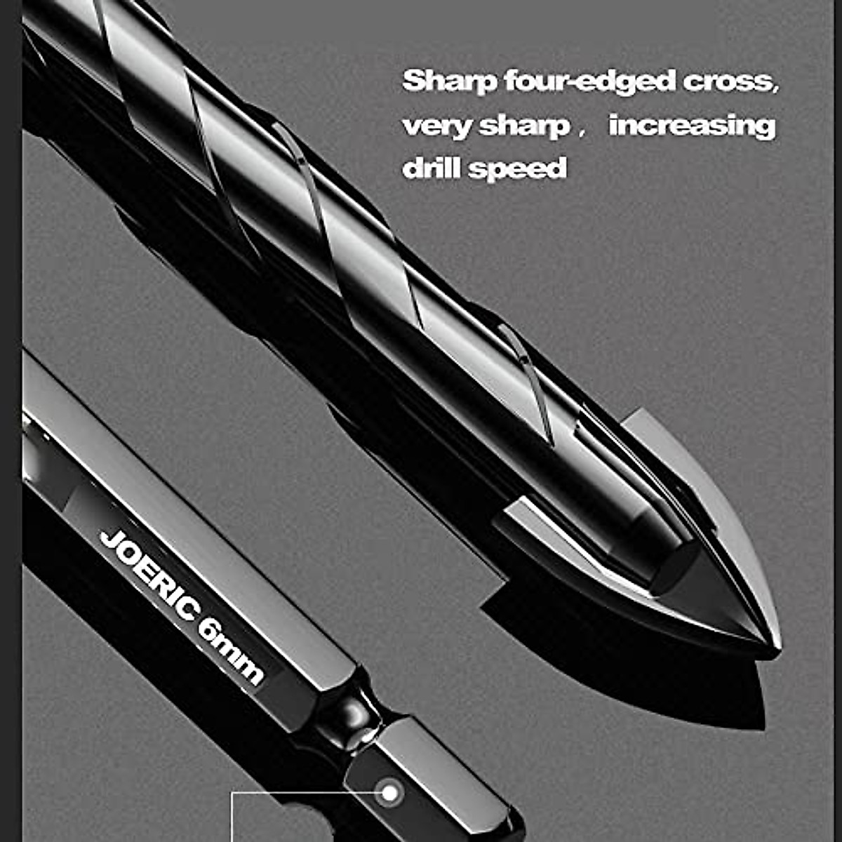 JOERIC Masonry Drill Bit Set, 10 Pieces Concrete Drill Bits Set Ceramic Drill Bit Carbide for Ceramic Tile, Plastic, Wall, Brick, Cement, Concrete, Wood with Size 5mm to12mm